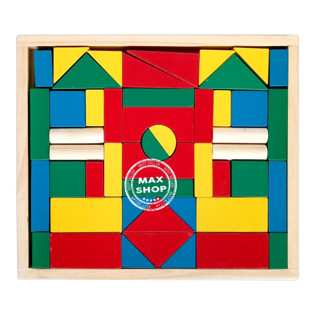 Jual Mainan Anak Balok Kayu isi 48pcs - Wooden Block - Susun Rumah dan ...