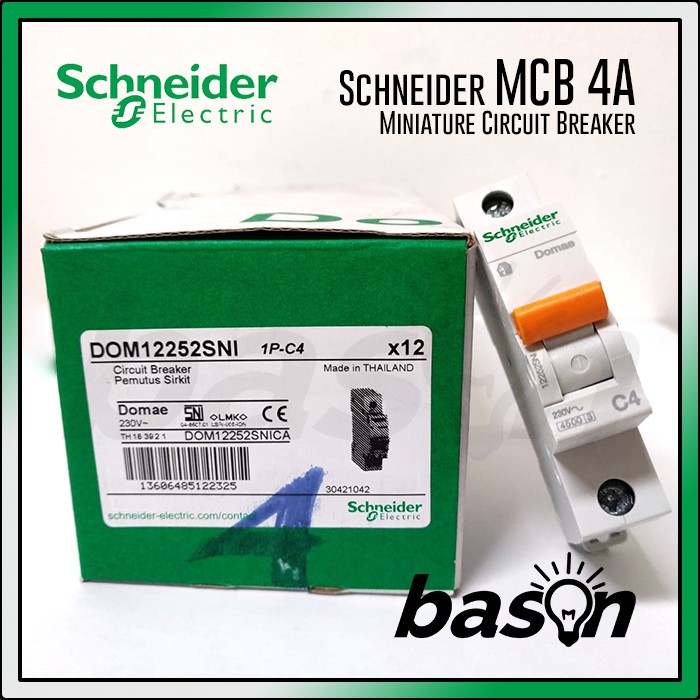 SCHNEIDER MCB Domae 1Phase 4A - circuit breaker / pemutus sikrit | Shopee Indonesia