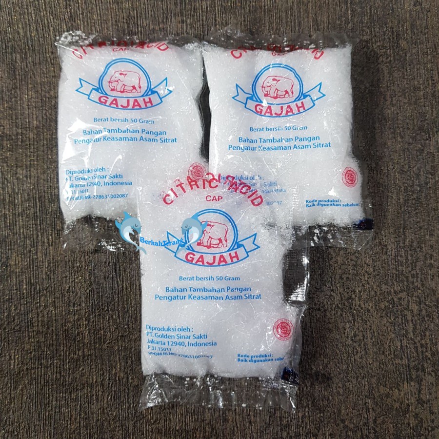 Jual Asam Sitrat Citric Acid Cap gajah 50Gr / Asam Sitrun / Citrun ...