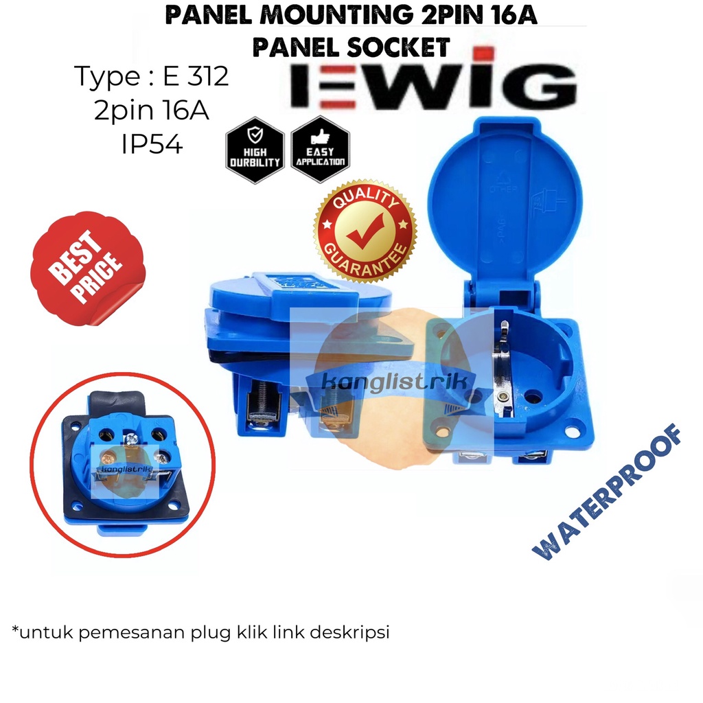 Jual SOCKET PANEL MOUNTING 2P 16A PANEL 2KAKI 16A | Shopee Indonesia