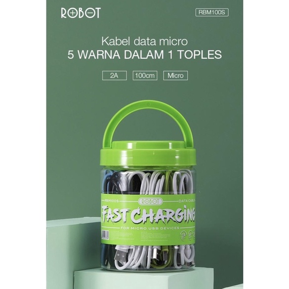 Jual Kabel Data Robot RBM100 Micro USB 2A 100cm Kabel Bulat Original | Shopee Indonesia