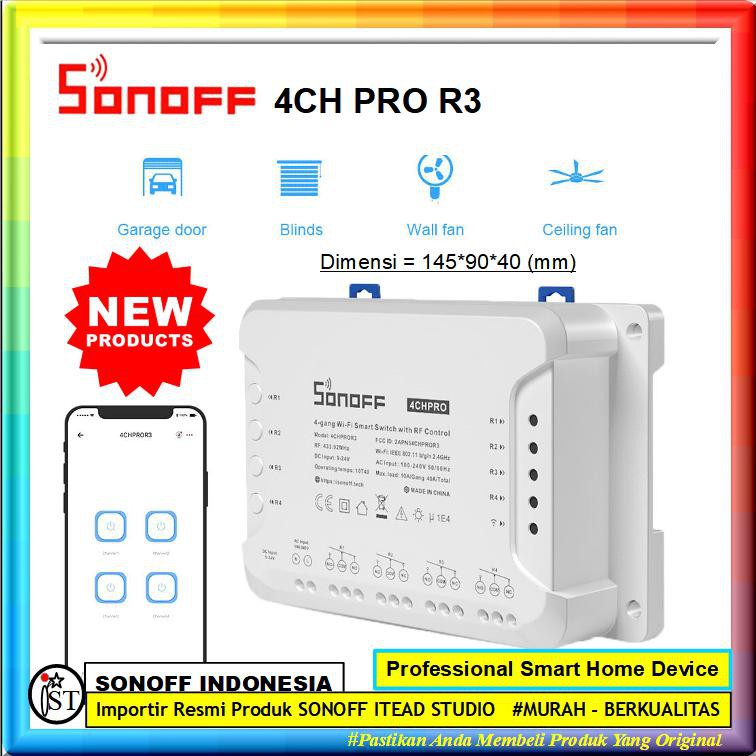 Jual Sonoff 4CH PRO Channel smart home saklar wifi RF switch Android ...