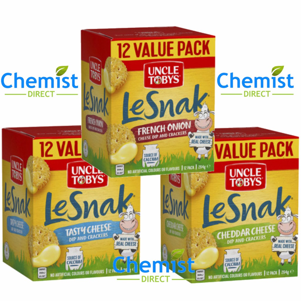 Jual Le snak Uncle Tobys Tasty cheese Cheddar cheese French onion ...