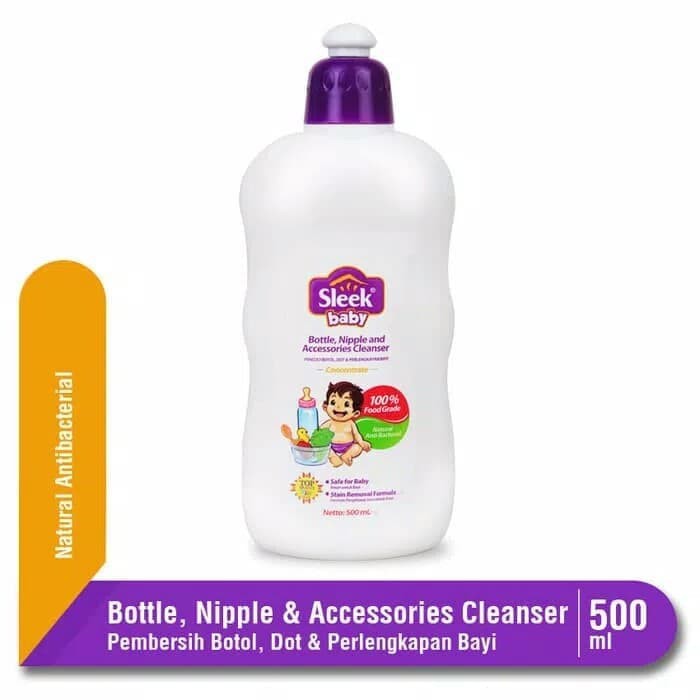 Jual SLEEK Bottle Nipple CLEANSER 500 ml - Sabun Cuci Botol Dot Bayi 500ml - Kemasan Botol EXP ...