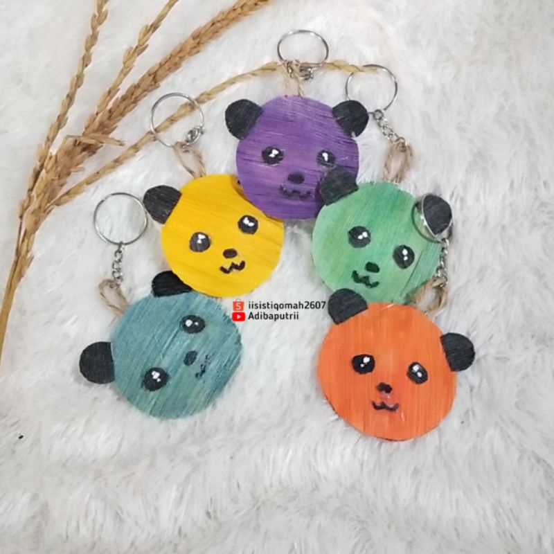 Jual Gantungan kunci panda dari kulit jagung | Shopee Indonesia
