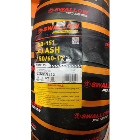 Jual Ban Luar Swallow SB 151 SLASH 150 / 60 - 17 TL Tubles by Swalow ...