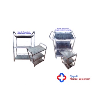 Jual Meja Troli Instrumen/Instrument Trolley 3 Susun Stainless Steel ...