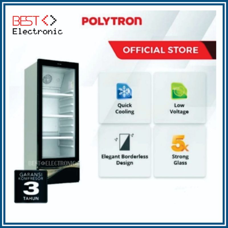 Jual SHOWCASE POLYTRON SCN 187 L 3 RAK DISPLAY COOLER KULKAS LOW WATT ...