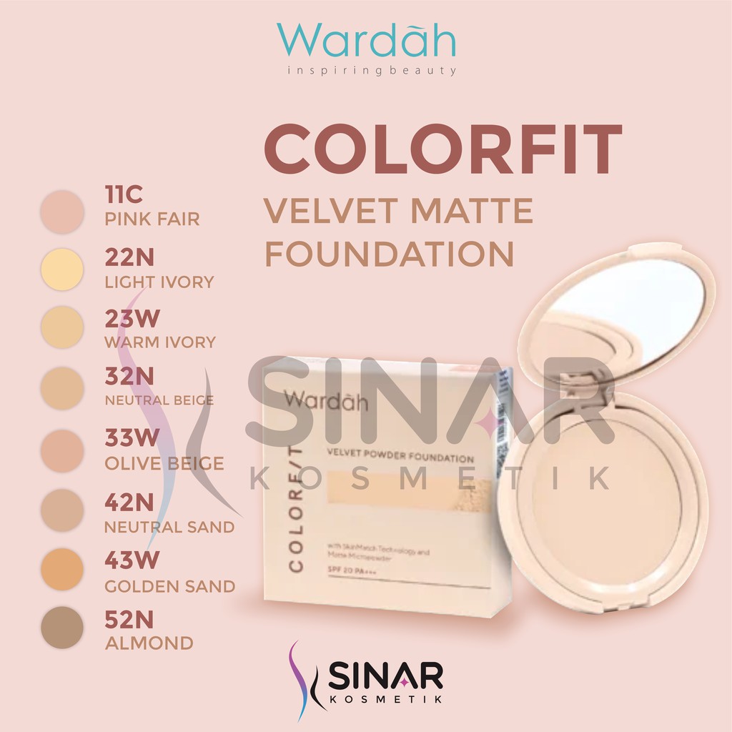 Wardah Colorfit Velvet Powder Foundation | Shopee Indonesia
