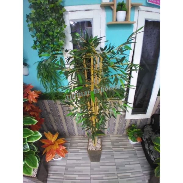 Jual pohon bambu plastik, pohon bambu atificiala sintetis tinggi 170 cm ...
