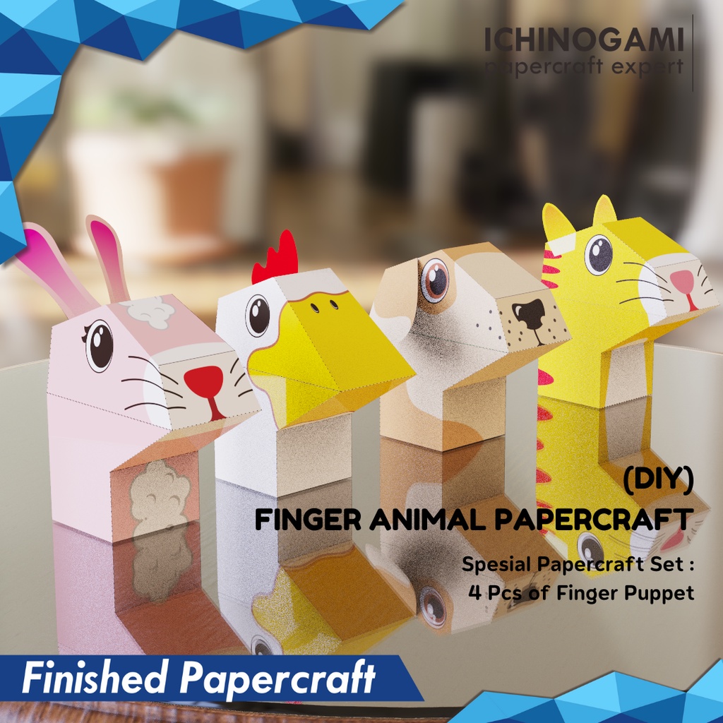 Jual Ichinogami Finger Animal Papercraft Set of 4 pcs/pack | Shopee ...