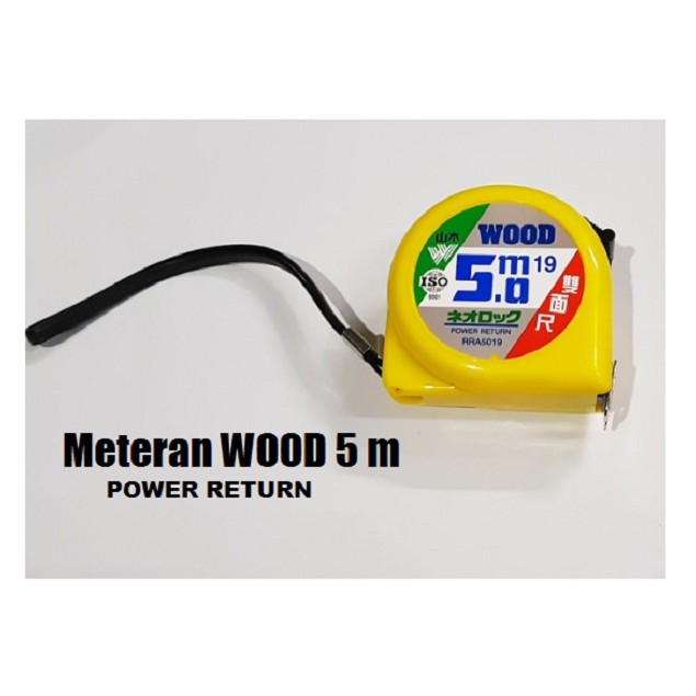 Jual Meteran Wood 5M Double 2 Sisi Angka Depan Belakang Measuring Tape ...
