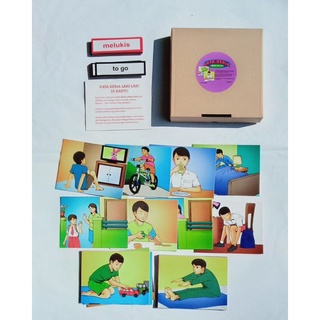 Jual BLUE TOYS KARTU KATA KERJA ANAK DAN IBU/ALAT TERAPI WICARA/FLASH ...