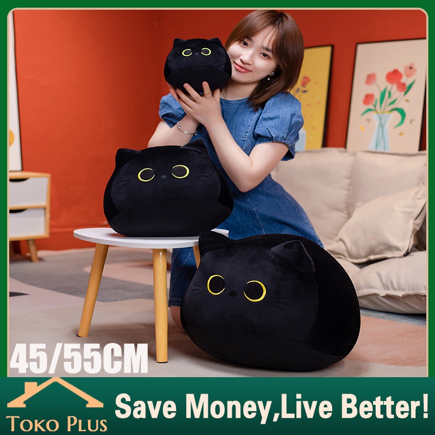 Jual Boneka Black Cat 40cm/55cm Guling Kucing Bantal Kucing Boneka ...