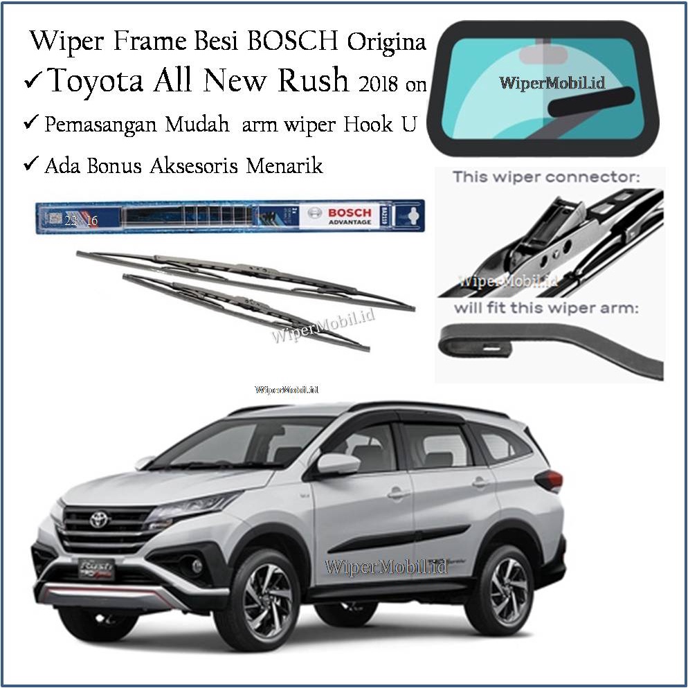 Jual Wiper Kaca Mobil Toyota All New Rush 2018 2019 2020 2021 2022 Merk Bosch Ori | Shopee Indonesia