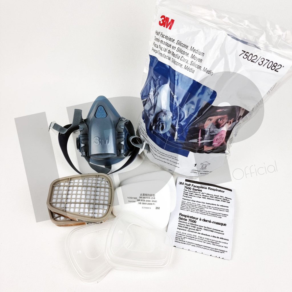 Jual Masker 3M 7502 3M Half Facepiece Respirator Half Gas Mask Medium ...