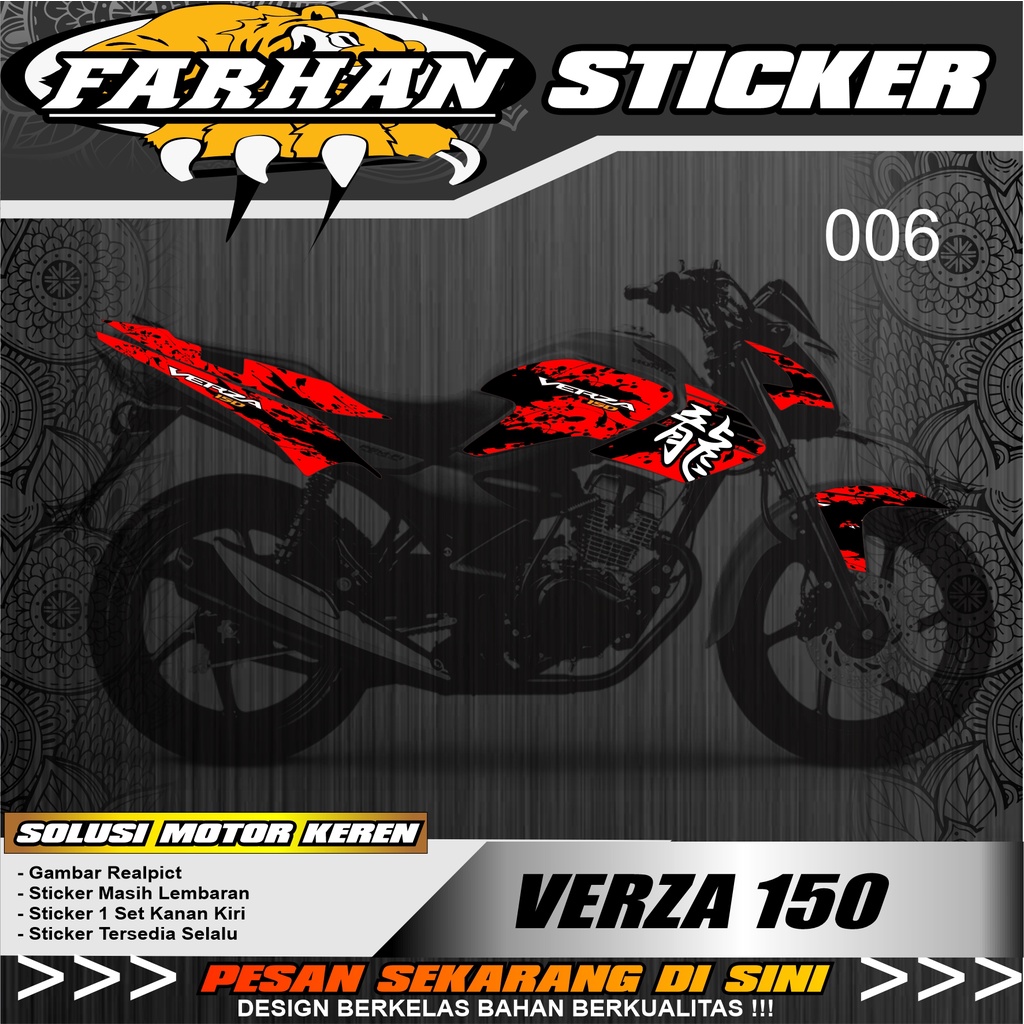 Jual F006 STICKER VARIASI GRAFIS MOTOR HONDA VERZA 150 FULL SEMI FULL ...