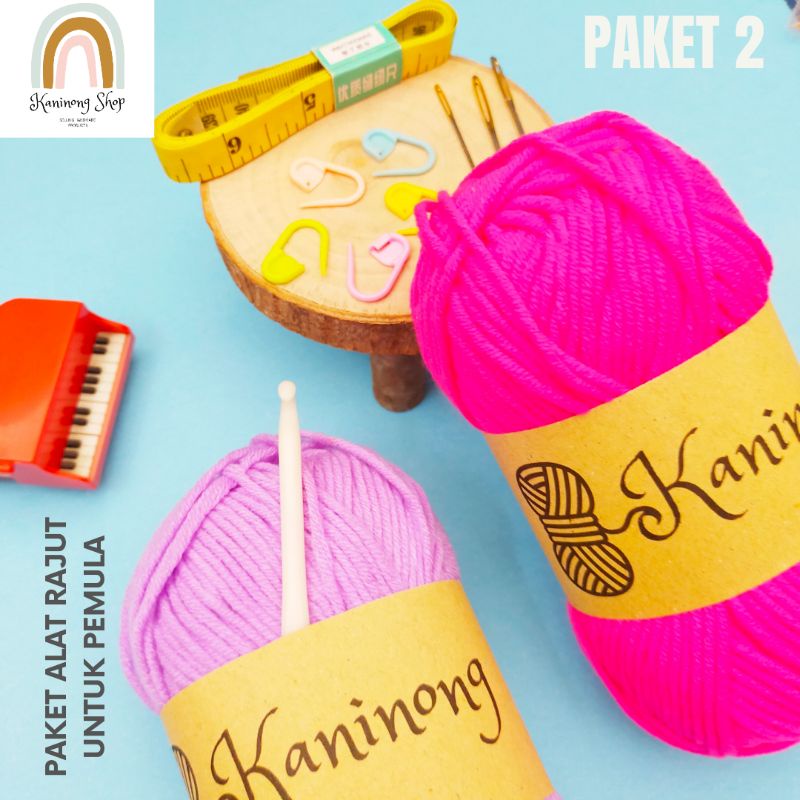 Jual [ KANINONG ] Starter Kit Alat Rajut untuk Pemula / Crochet Kit ...