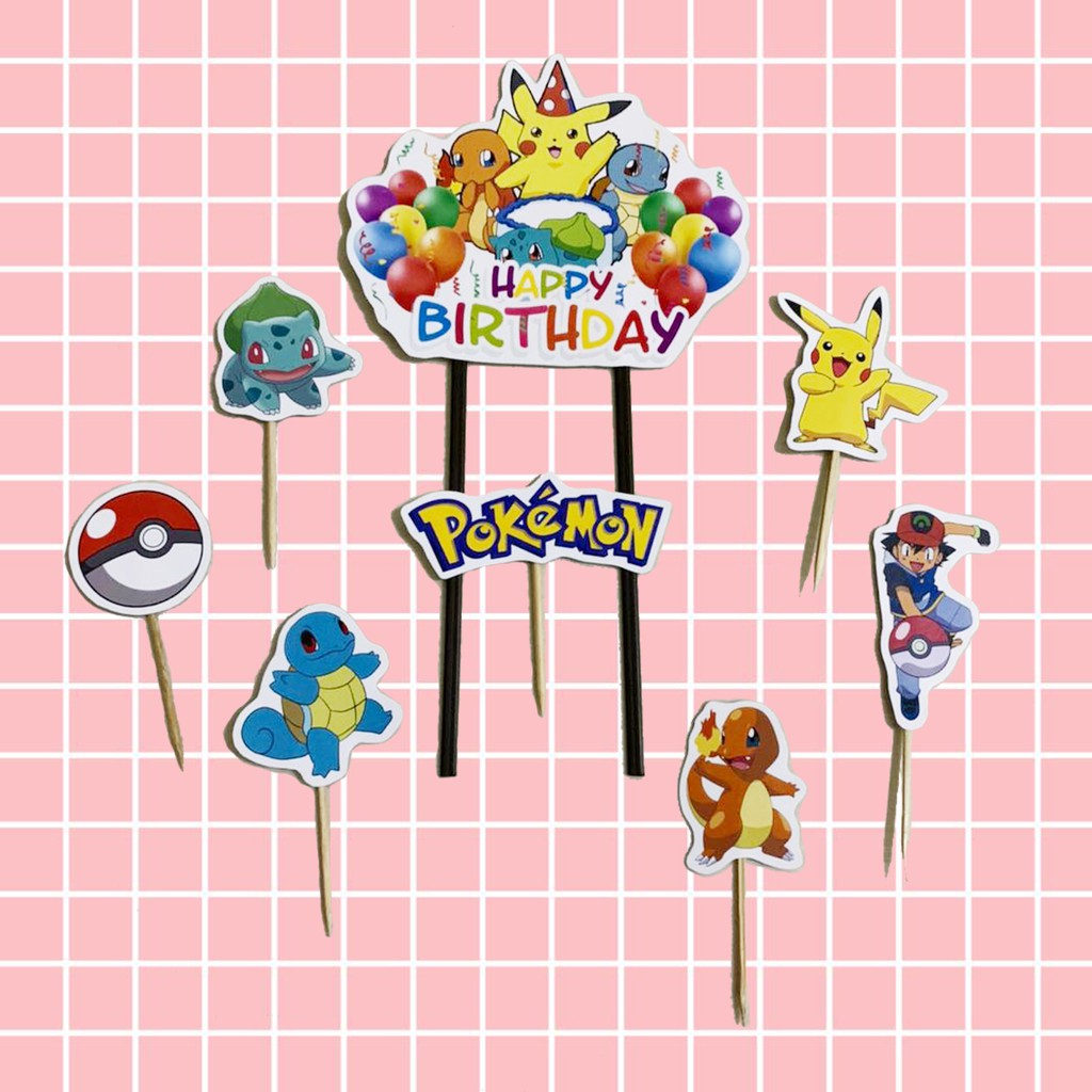 Jual Cake Topper POKEMON / Topper Kue POKEMON / Hiasan Kue POKEMON ...