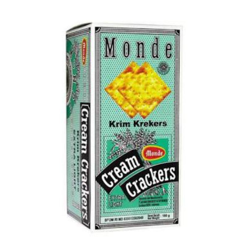 BISKUIT MONDE CREAM CRACKERS 180 GRAM / MAKANAN RINGAN ASIN JADUL ...
