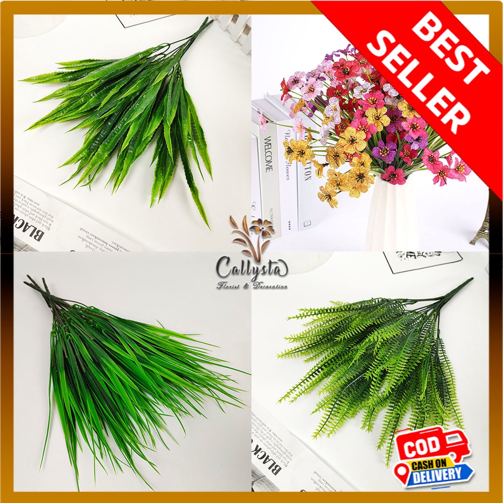 Jual Rumput Daun aksesoris Tiruan Kucai/Daun Persia Cabang 7/Grass ...