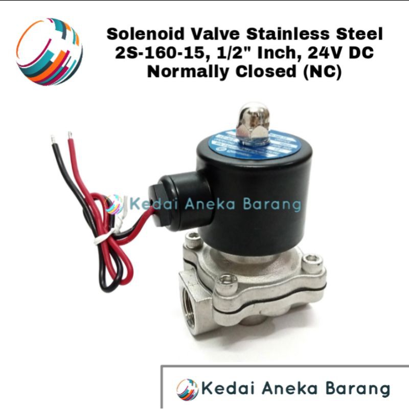 Jual Solenoid Valve 1/2" 1/2 Inch Inchi Stainless Steel 24V DC 24VDC NC DN15 2S-160-15 | Shopee ...