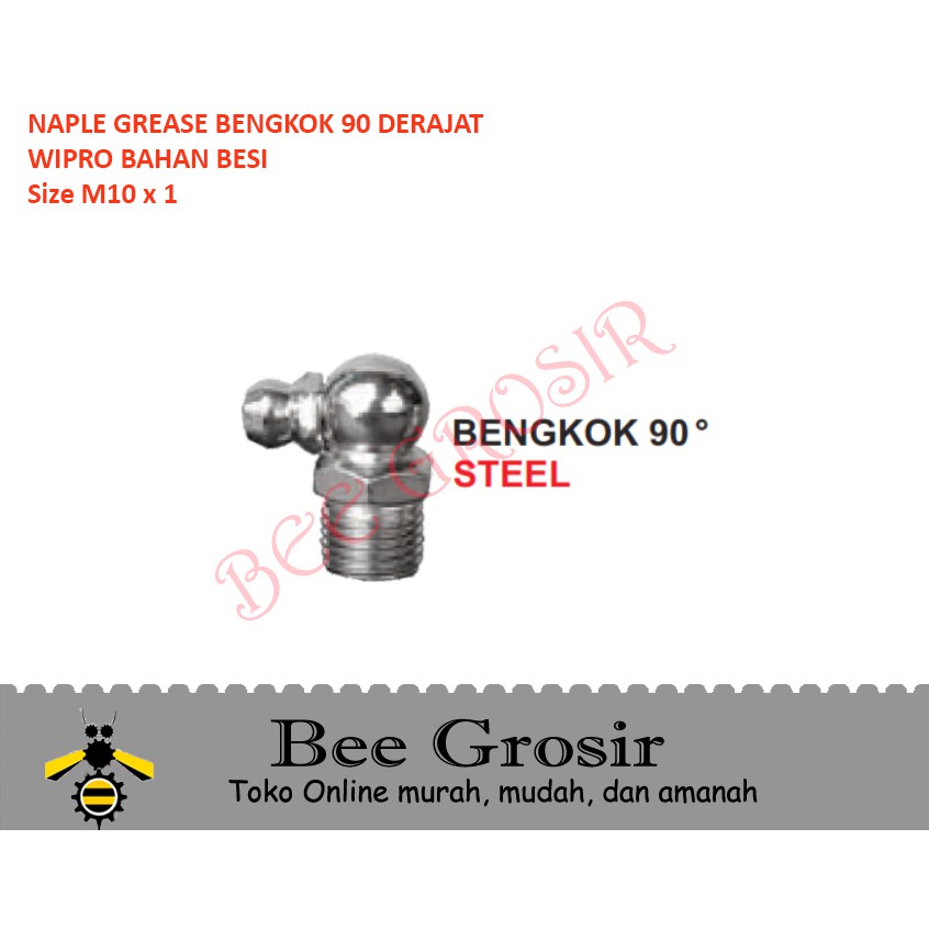 Jual Naple Grease Bengkok 90° / Siku 90 derajat M10 x 1 Bahan Besi ...