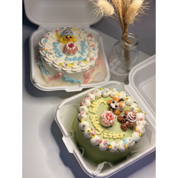 Jual korean cake/cake box/kue ultah mini/kue ultah korean home made ...