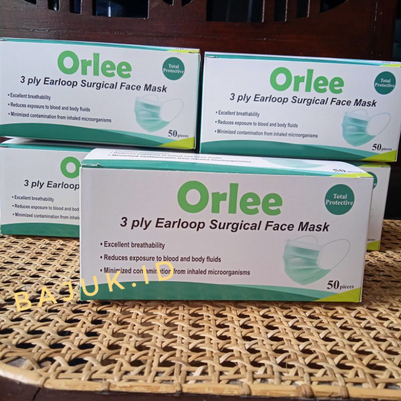 Jual MASKER ORLEE MEDIS SURGICAL EARLOOP 3PLY ISI 50Pcs IJIN KEMENKES ...