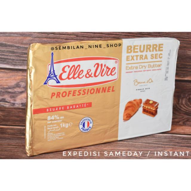 Jual Elle & Vire Butter Sheet 1 Kg 84% Fat Content Extra Dry Butter ...