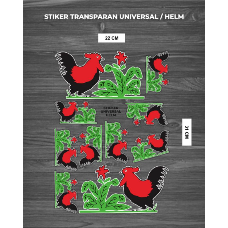 Jual STIKER TRANSPARAN UNIVERSAL /Ayam jago | Shopee Indonesia