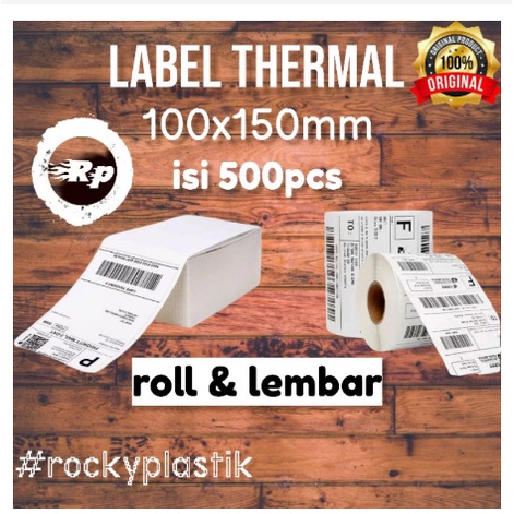 Jual 10x15 cm self-adhesive label barcode kertas termal 500 lembar ...