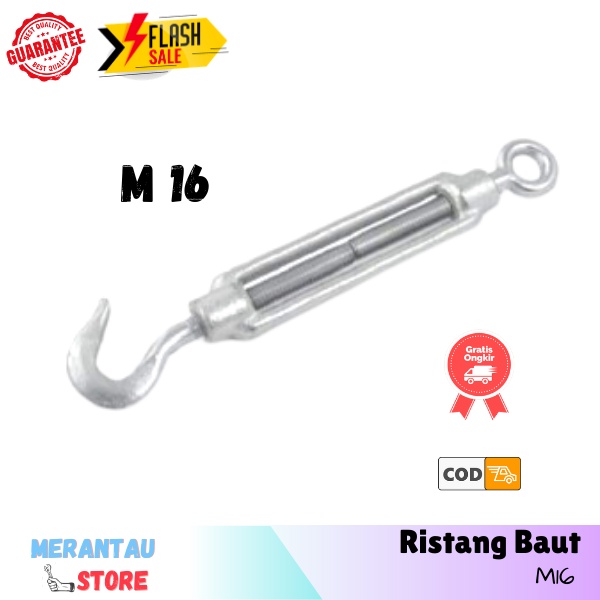 Jual Span Skrup M16 Baut Ristang Span Sekrup M 16 Turn Buckle Jarum ...