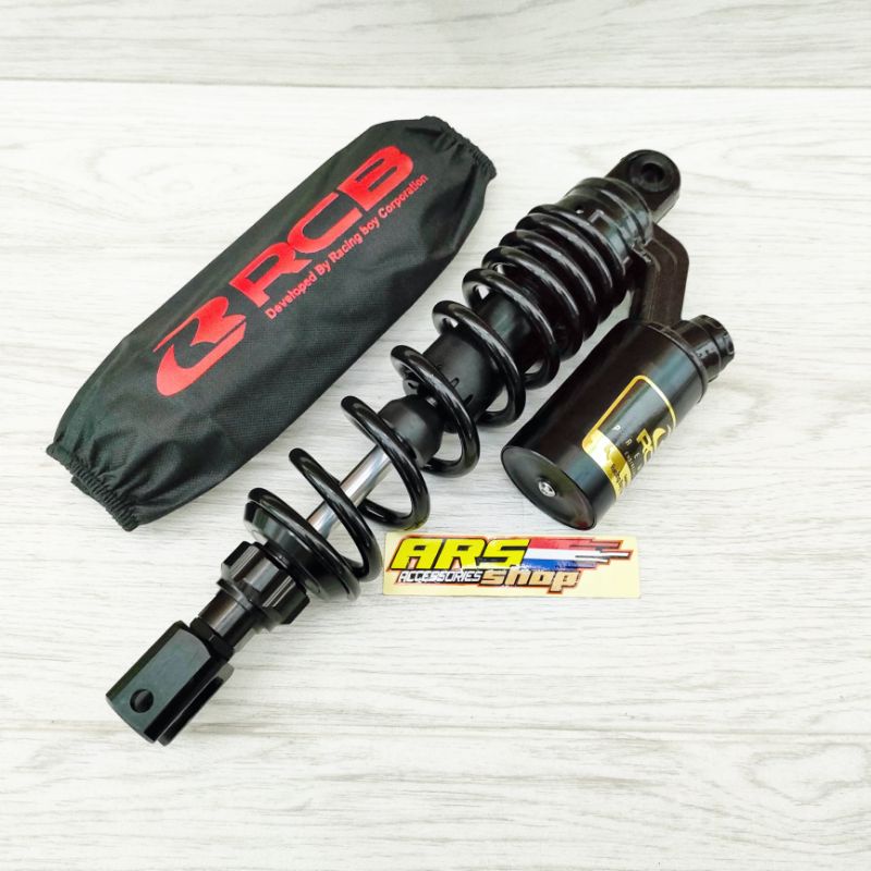 Jual shock rcb full black as chrome matic 330mm shockbreaker tabung belakang rcb matic beat mio ...