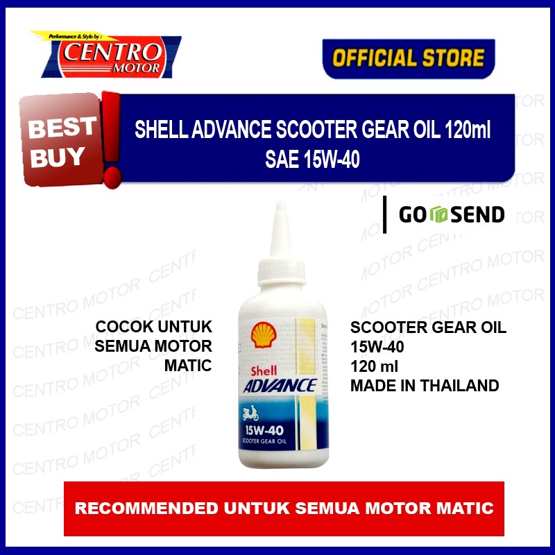 Jual SHELL ADVANCE SCOOTER GEAR OIL 120ml SAE 15W40. OLI GARDAN COCOK ...