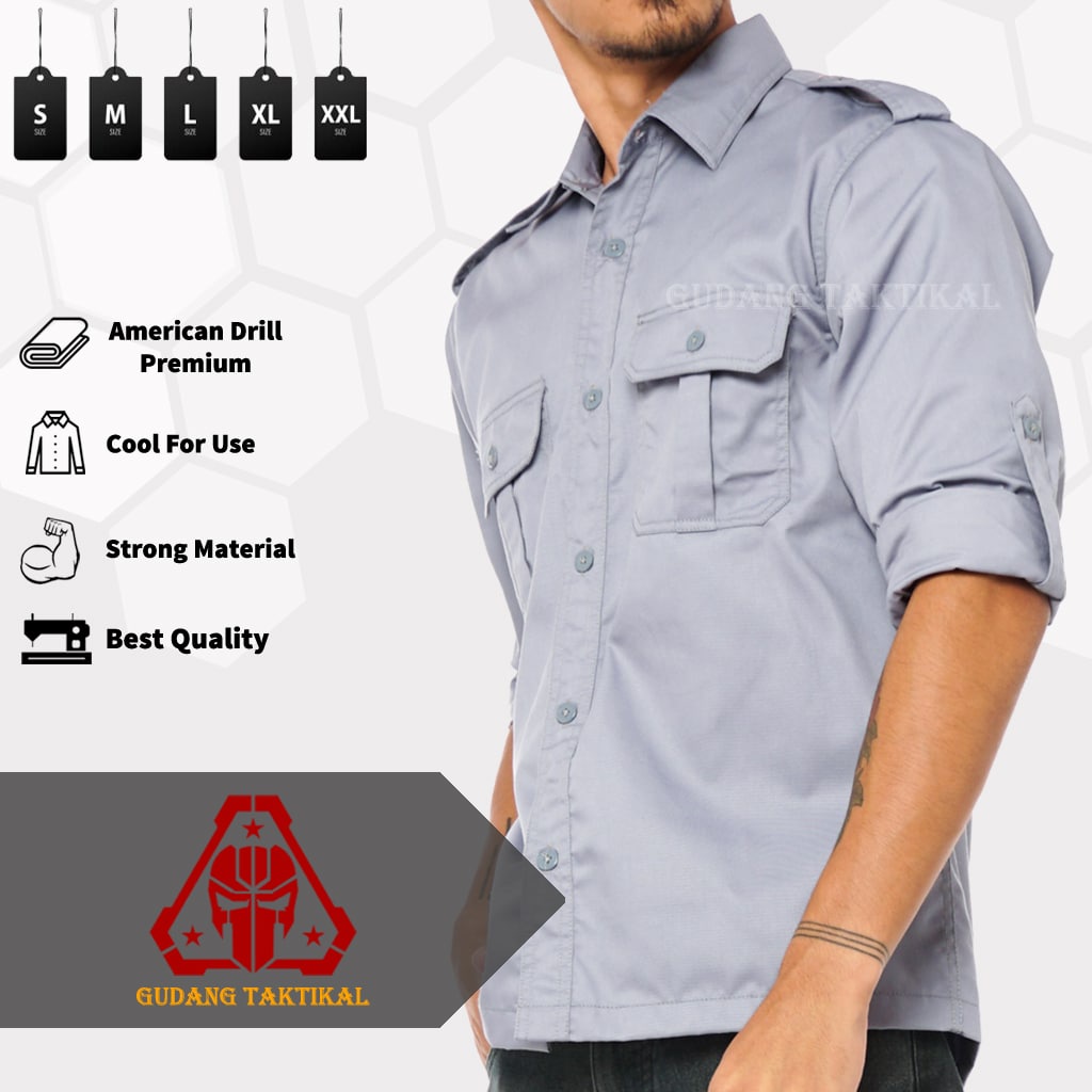 Jual KEMEJA PDL LENGAN PANJANG - Seragam Kerja Kantor Kemeja Lapangan Outdoor Gunung Taktikal ...