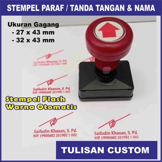 Jual Stempel Paraf Tanda Tangan Nama Stempel Flash Warna | Shopee Indonesia
