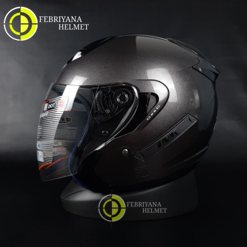 Jual HELM INK METRO 2 SOLID GUNMETAL | HALL FACE DOUBLE VISOR | Shopee ...