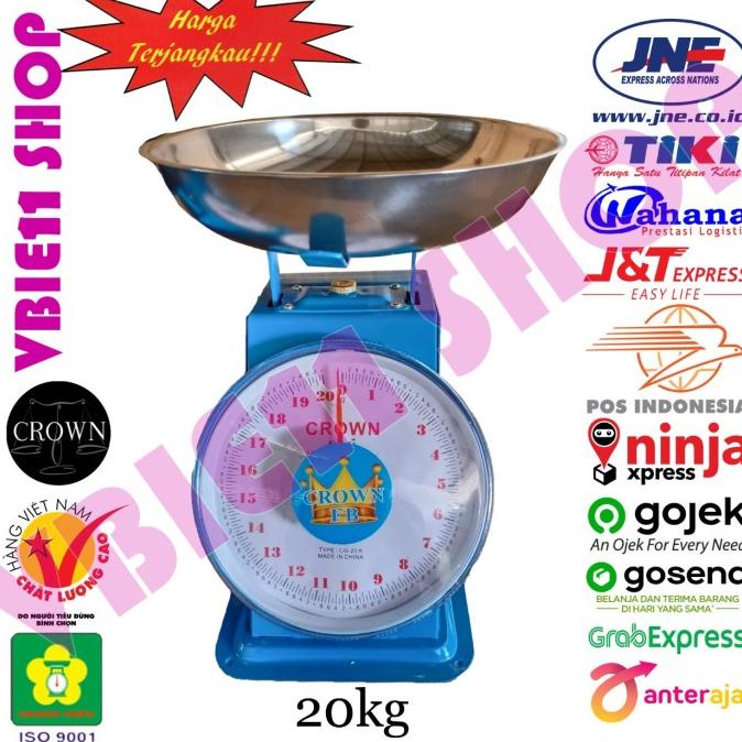 Jual Timbangan Jarum/Analog/Duduk/Laundry/Kue/Buah/Sayur Crown Star 20kg | Shopee Indonesia