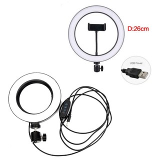 Jual Lampu Ring Light LED 26Cm 10Inch Ringlight Selfie 3 Mode 26 Cm ...