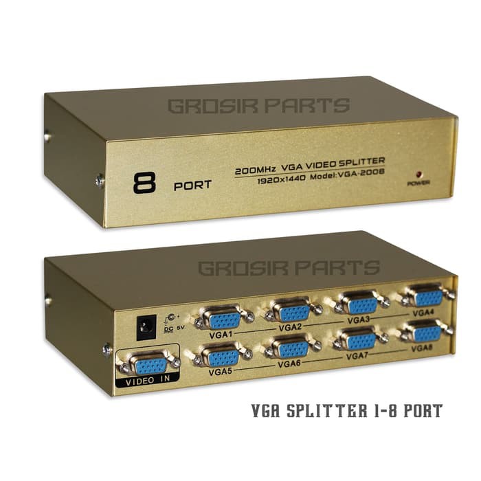 VGA SPLITER 1 TO 8 PORT 200MHZ + ADAPTOR / VGA SPLITTER 8 PORT | Shopee ...