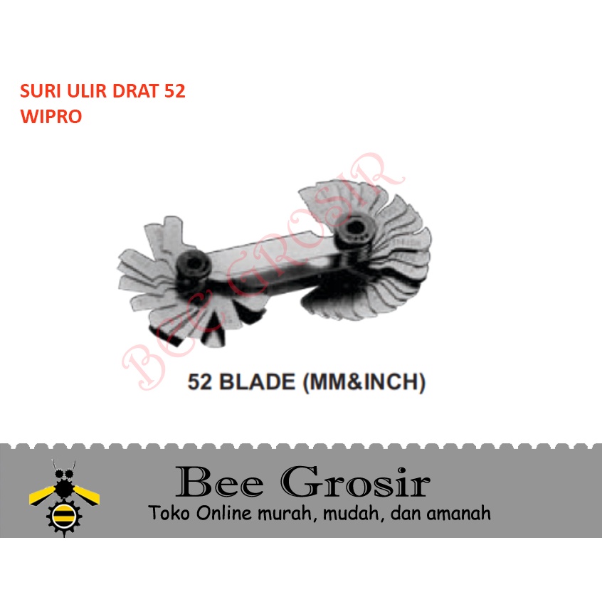 Jual Suri Ulir Drat Sisir Ulir Drat WIPRO 52 Blade | Shopee Indonesia