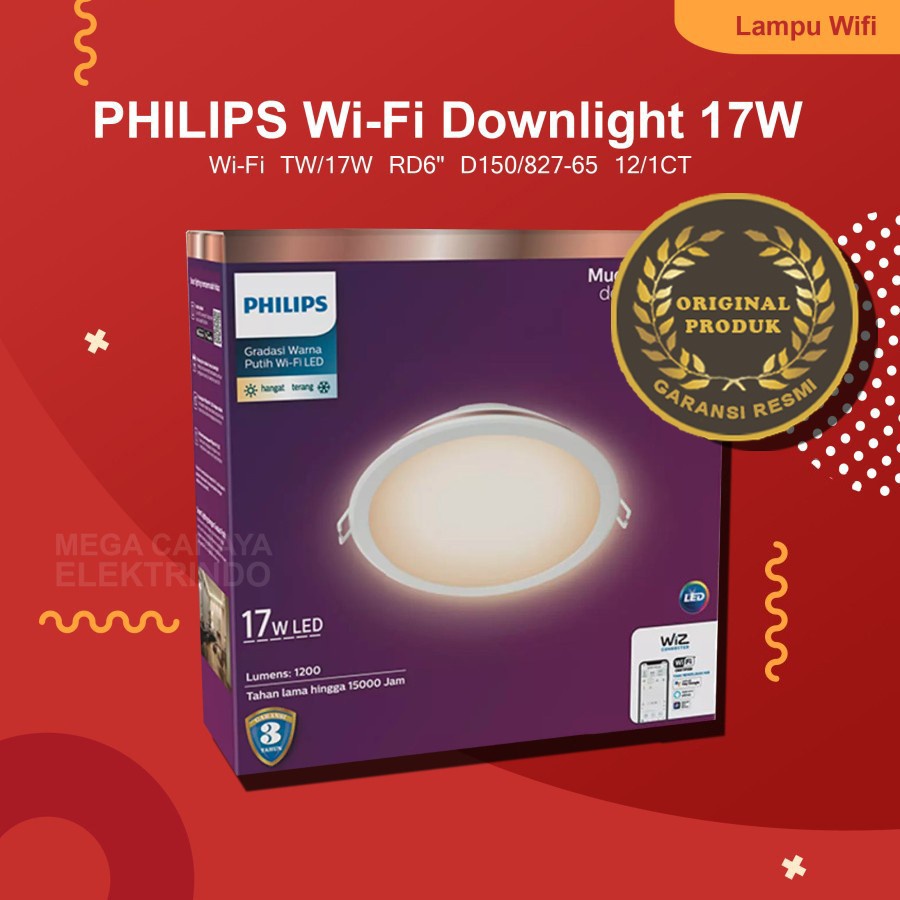 PROMO Philips Smart Wifi LED Downlight 17W - Tunable White (Putih) - 6 ... PROMO Philips Smart Wifi LED Downlight 17W - Tunable White (Putih) - 6 ...