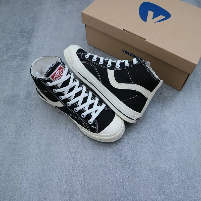 Jual ORIGINAL VENTELA SHOES | Sepatu Ventela Public Black Natural High Cut | Sepatu Brand Lokal ...