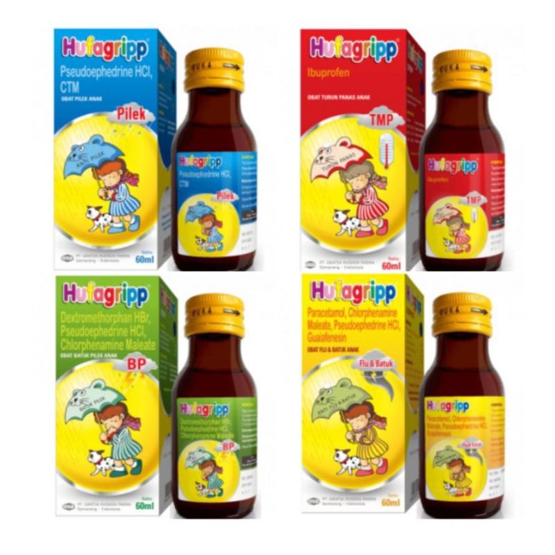 Jual HUFAGRIP SIRUP UNTUK ANAK 60 ML BATUK PILEK DEMAN HUFAGRIP ...