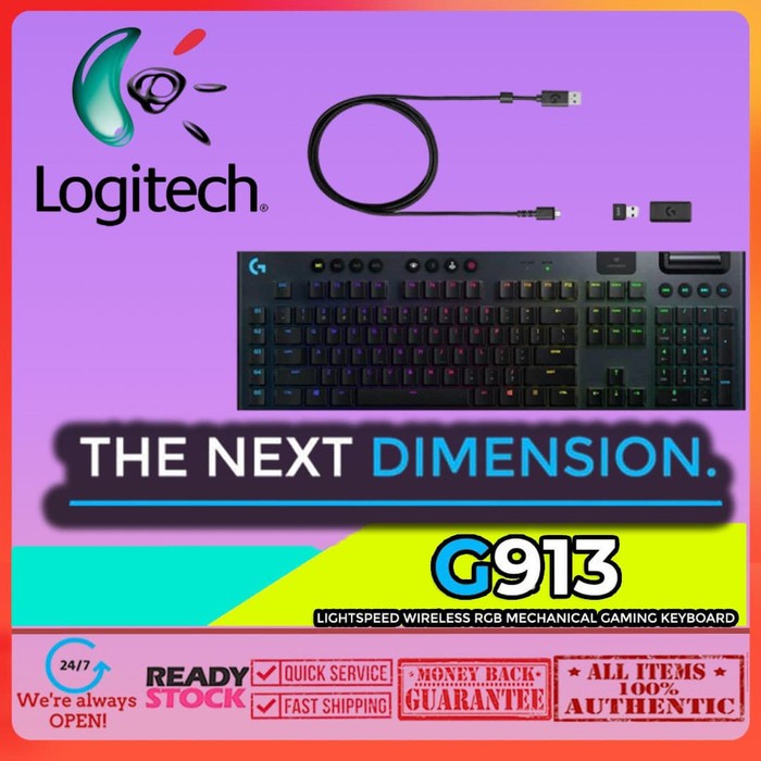 Jual Logitech G913 LIGHTSPEED Wireless Bluetooth Mechanical Gaming ...