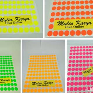 Jual HVS Warna Sticker Bulat Keci 13mm ccel / Label Stiker Bulat Warna ...