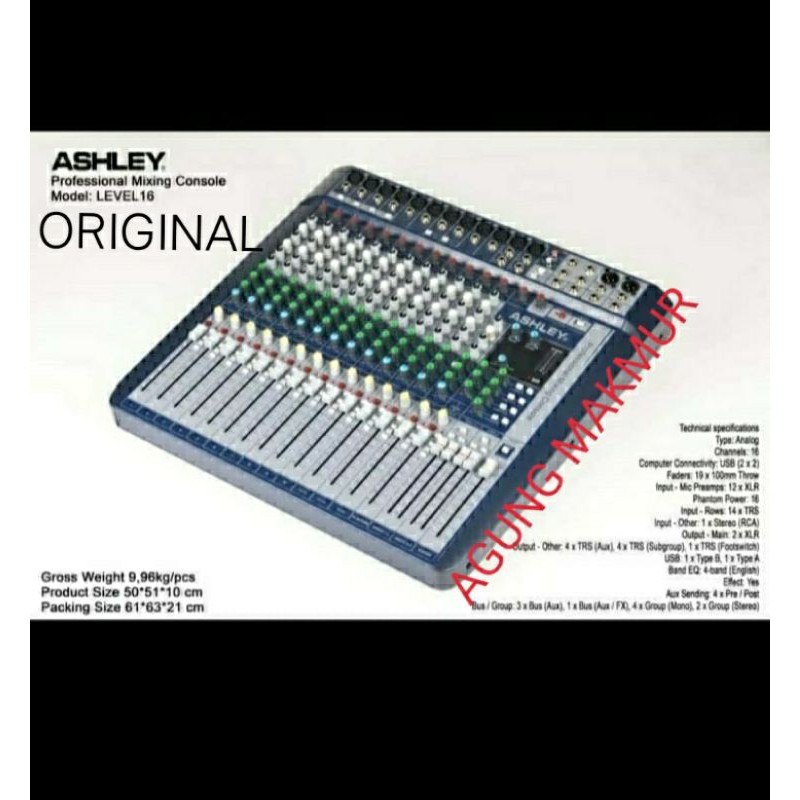 Jual Mixer Ashley Level 16 Original - 16 Channel | Shopee Indonesia
