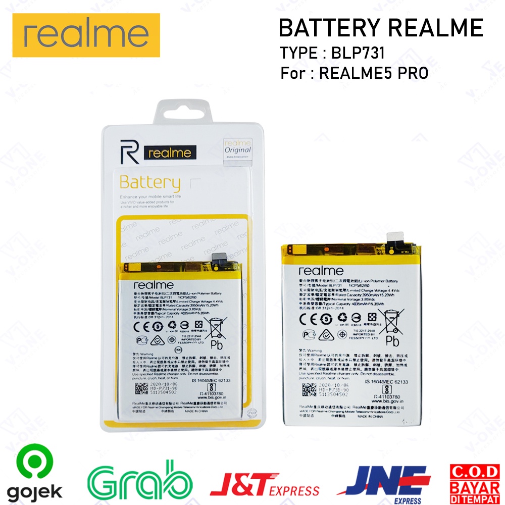 Jual BATREI BATTERY ORIGINAL 99% REALME BLP731 REALME 5 PRO | Shopee ...