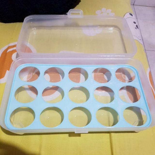Tempat Box Telur 15 Lubang Sekat Kotak Box Organizer Telor (WARNA ...
